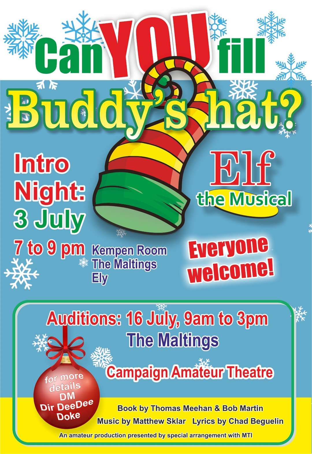 Auditions Elf The Musical Spotted In Ely auditions-elf-the-musical-spotted-in-ely