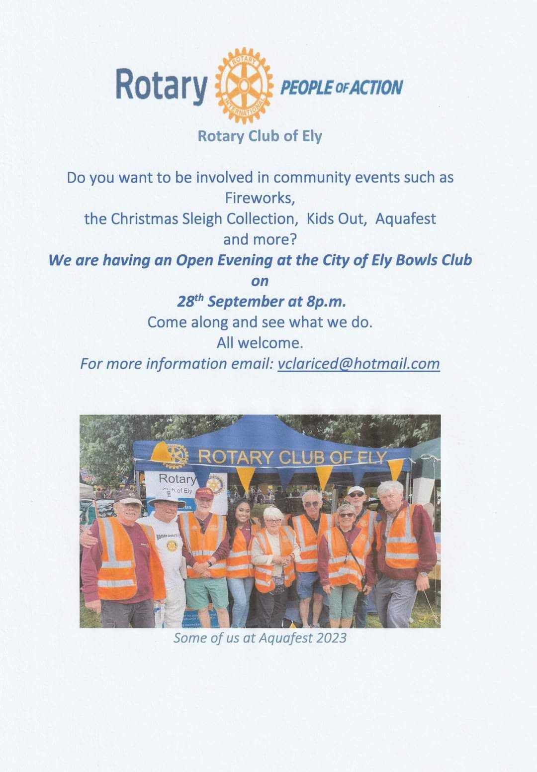 Rotary Club of Ely Open Evening - Spotted in Ely