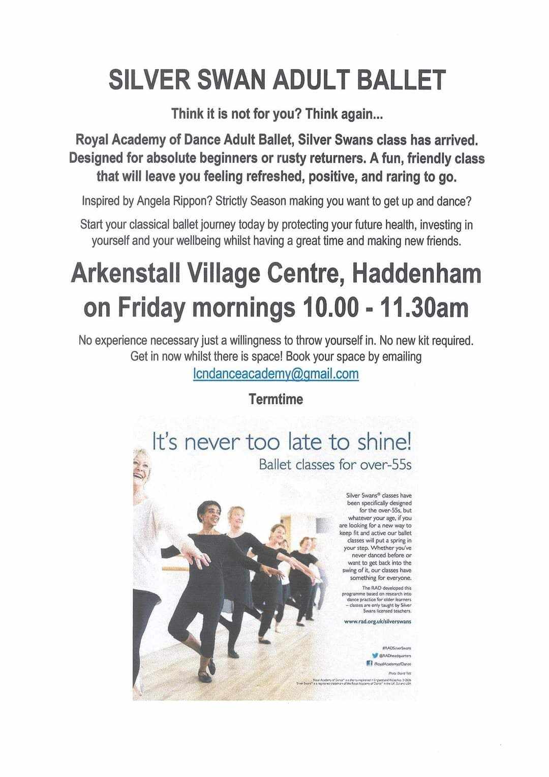 Silver Swan Adult Ballet - Spotted in Ely