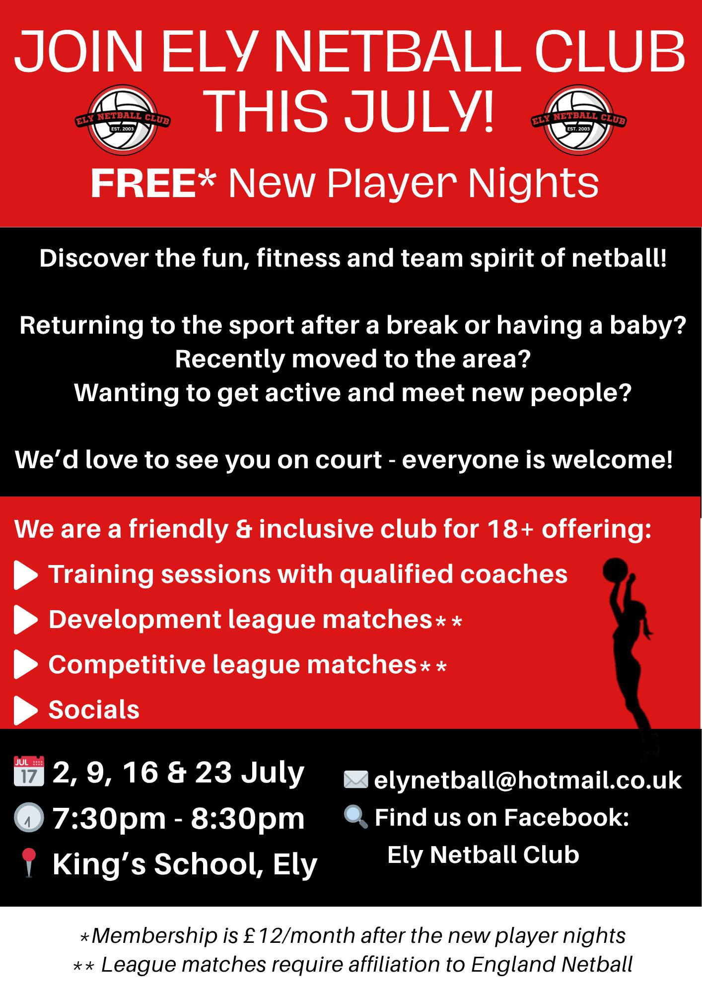 Join Ely Netball Club This July - Spotted in Ely