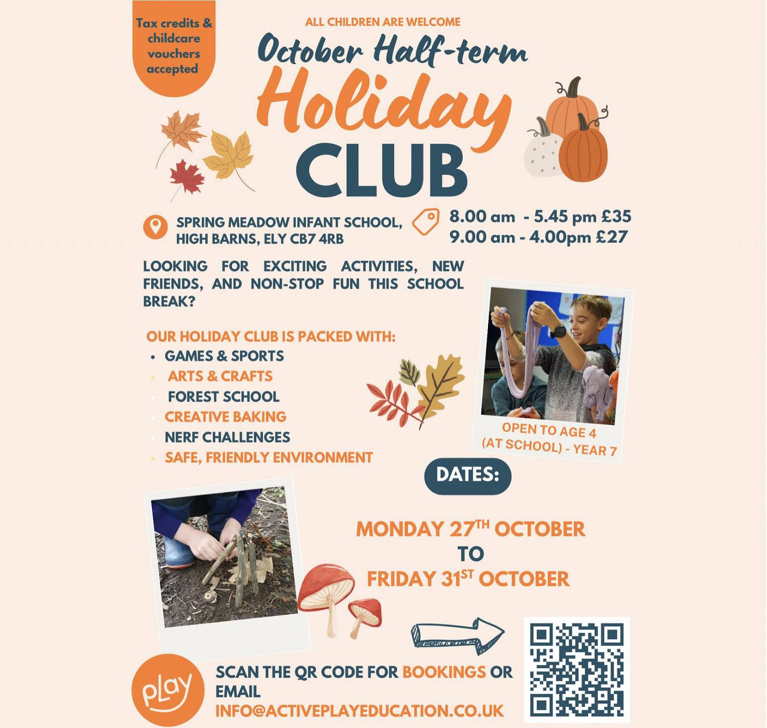 October Half-Term Holiday Club - Spotted in Ely