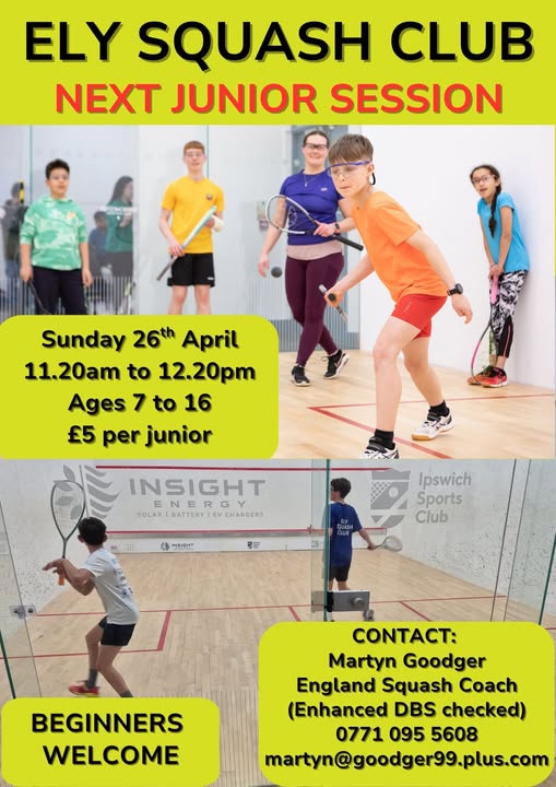 Ely Squash Junior Session - Spotted in Ely